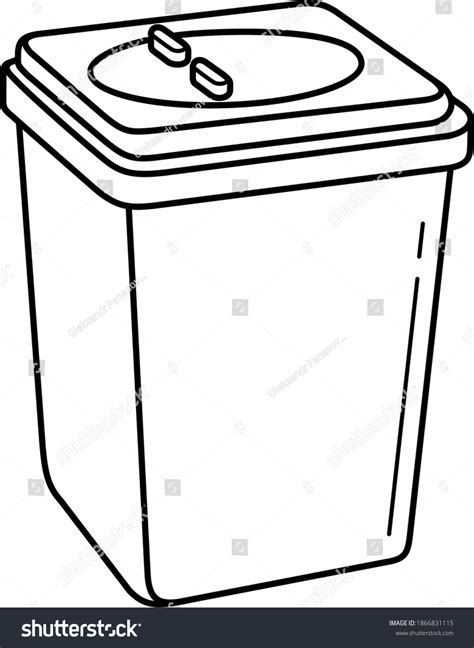 Medical Sharps Disposal Container Vector Outline Stock Vector Royalty