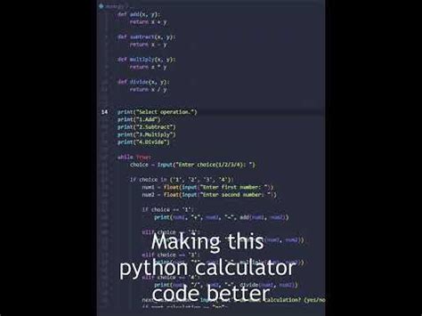 Making This Python Calculator Code Better Youtube