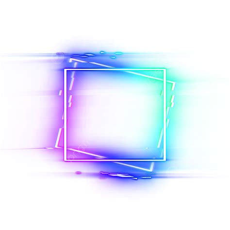 Blue Purple Neon Border Square Cyber Frame Neon Neon Border Border