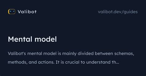 Mental Model Valibot