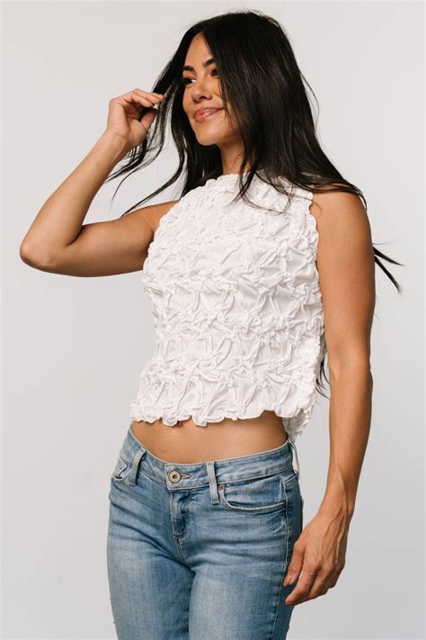Wyn Textured Tank Top White Baltic Born