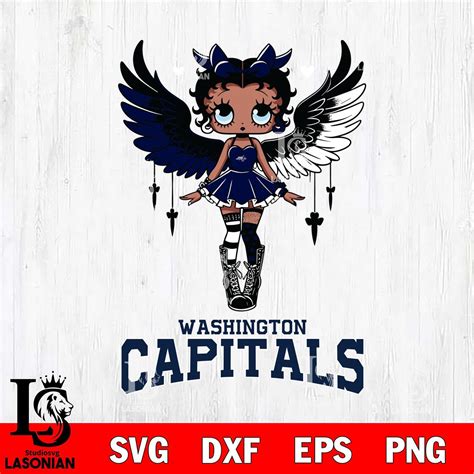Washington Capitals Anglel Black Fan Girl Betty Boop Lasoniansvg
