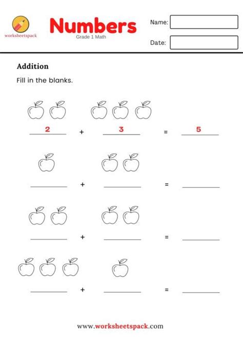 The Worksheet For Adding Numbers To An Apple