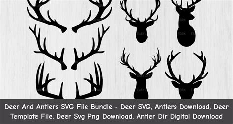 Deer And Antlers Svg File Bundle Masterbundles