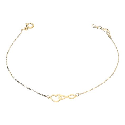 Bransoleta złota klanówka infinity i serce anker LP 14U275 98B0023