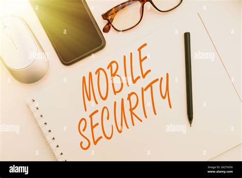Text Caption Presenting Mobile Security Word Written On Protection Of Mobile Phone From Threats