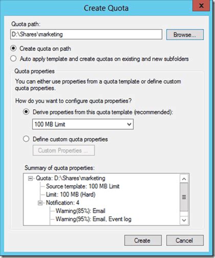 server 2016 quota per user on shared folder microsoft qanda