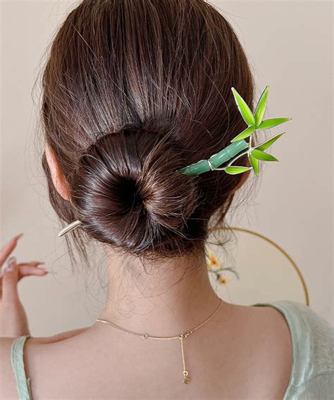 하이유니 대나무 뱀부 디자인 써지컬스틸 헤어 비녀 머리핀 에이블리