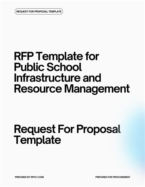 Rfp Template For Public School Infrastructure And Resource Management