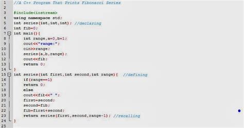 Programming Chunks A C Program That Prints Fibonacci Series