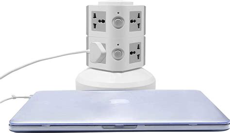 Saffron Universal Vertical Socket Electrical Tower Extension Outlet With Usb Ports 3m Cord And