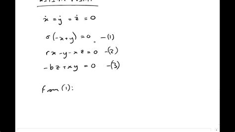 Lorenz Equations Via Worked Example Youtube