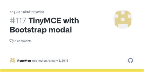 Tinymce With Bootstrap Modal · Issue 117 · Angular Uiui Tinymce · Github