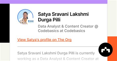 satya sravani lakshmi durga pilli data analyst and content creator
