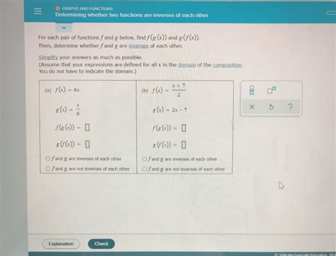 solved for each pair of functions of f and g below find