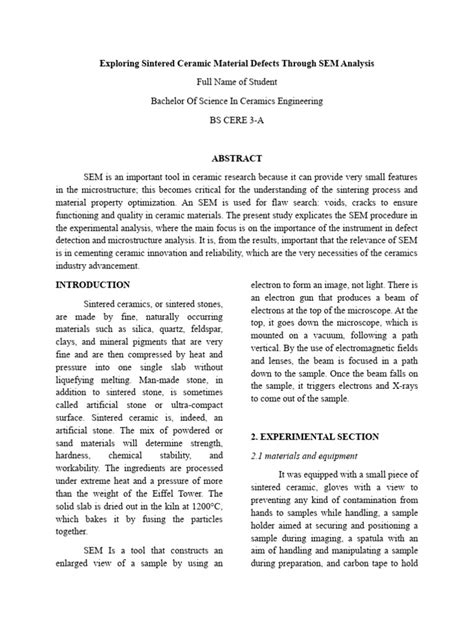 Technical Paper Format Download Free Pdf Scanning Electron