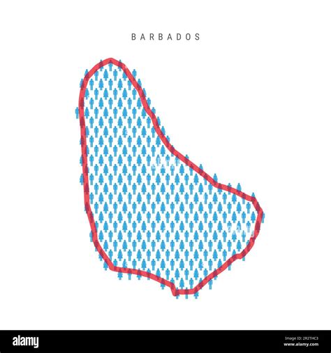 Barbados Population Map Stick Figures Barbadian People Map With Bold