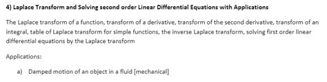 Solved 4 Laplace Transform And Solving Second Order Linear