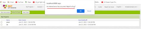 An Internal Error Has Occurred Report A Bug Mit App Inventor Help