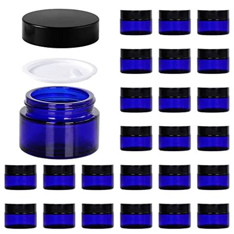 1oz Glass Jar With Lid Hoa Kinh 25pack Blue Round Containers Cosmetic