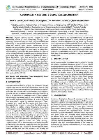 IRJET Cloud Data Security Using AES Algorithm By IRJET Journal Issuu