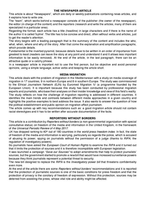 Journalism Riassunto Articoli Docsity