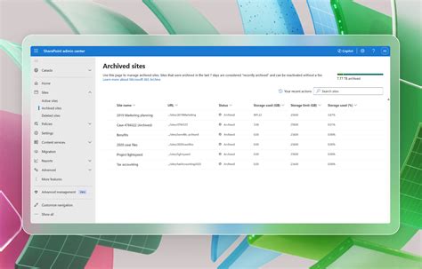 Microsoft 365 封存 Sharepoint 冷資料儲存體