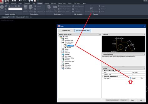 Solved Cannot Delete Dimstyle Cant Find Where It Is Used Within The