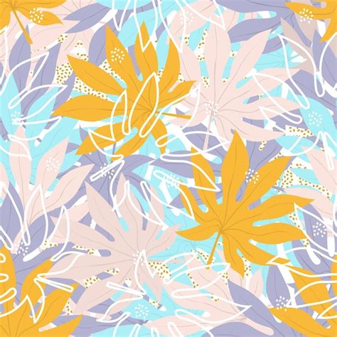 현대 열대 모양의 Seamles 패턴 프리미엄 벡터