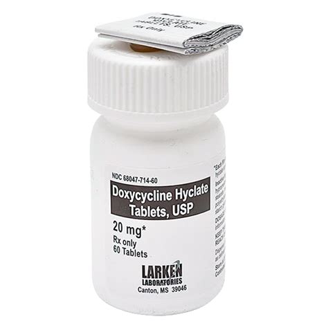 Rx Item Doxycycline 20mg 60 Tab By Larken Lab Usa Gen Periostat