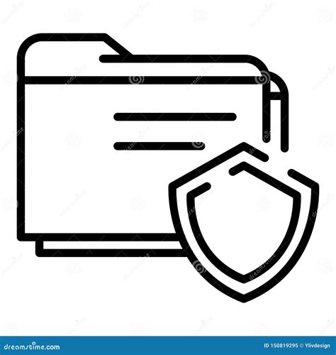 Protected Folder Icon Outline Style Cartoon Vector 150819295
