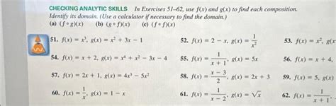 Solved Checking Analytic Skills In Exercises S1 62 Use Fx