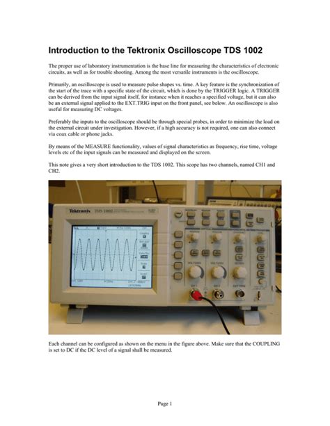 Tektronix TDS Oscilloscope Introduction Guide