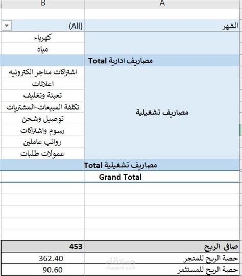 بناء شجرة الحسابات على اكسل مستقل