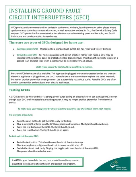 Installing Ground Fault Circuit Interrupters Gfci