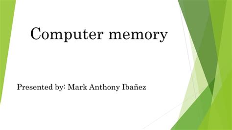 Computer Memory PPTX Data Storage And Warehousing Computing