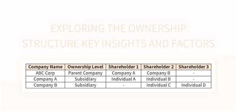 Exploring The Ownership Structure Key Insights And Factors Excel