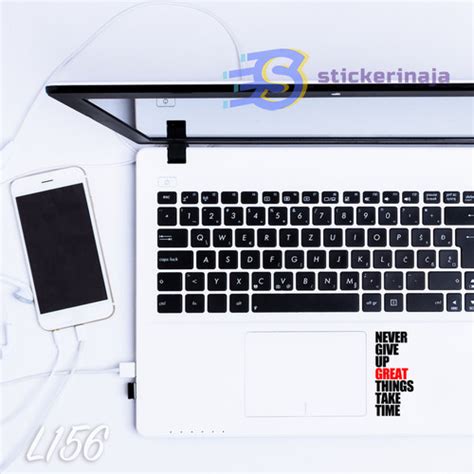 Jual Sticker Cutting Vinyl Never Give Up Segala Jenis Laptop Jakarta Selatan Stickerinaja