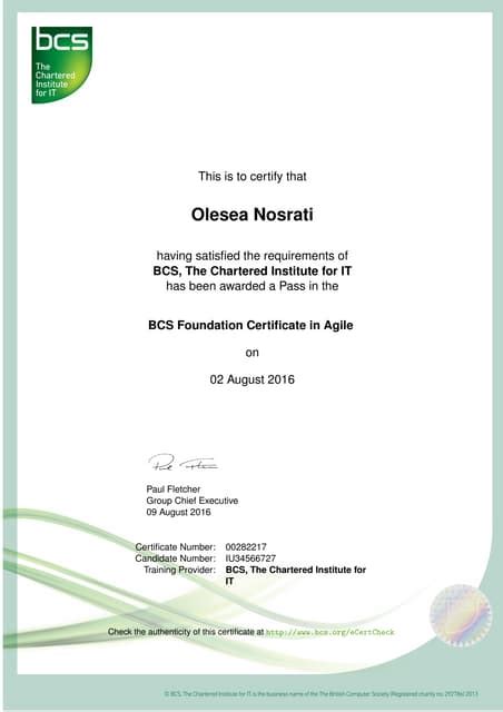 Bcs Foundation Certificate In Agile Pdf