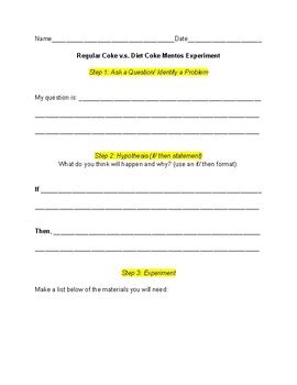 Coke And Mentos Experiment By Johnsgeneralstore TPT