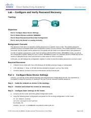 Lab Configure And Verify Password Recovery Lab Configure And Verify Password