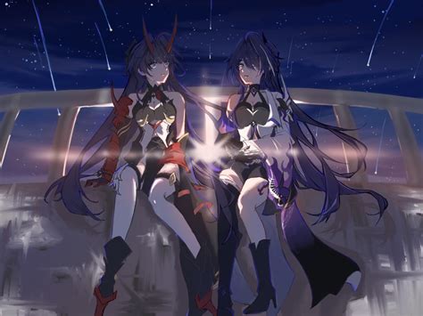 Raiden Mei Acheron And Raiden Mei Honkai And 2 More Drawn By