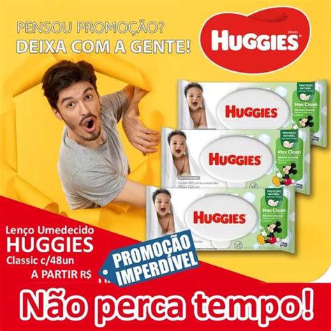 Lenço Umedecido Huggies Max Clean C48 Kit C24un Frete Grátis
