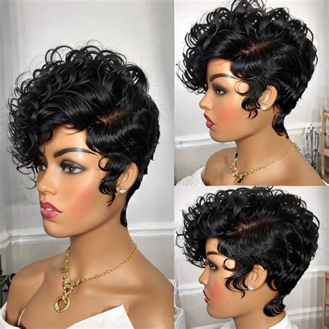 Linktohair Trendy Limited Design Natural Black Pixie Cut Human Hair La