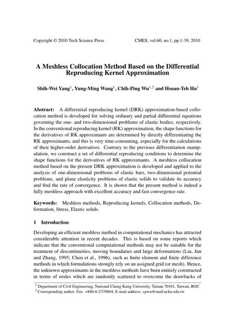 Pdf A Meshless Collocation Method Based On The Differential