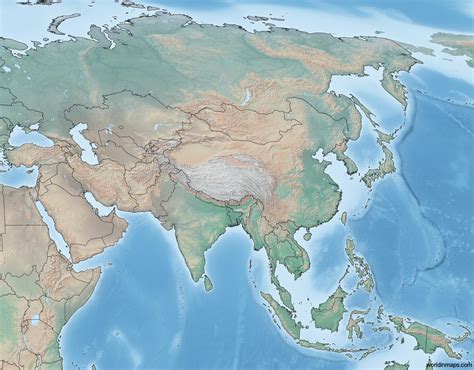 Physical Map Of Asia
