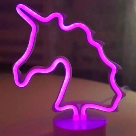 poom led 네온 전구 usb 조명등 유니콘