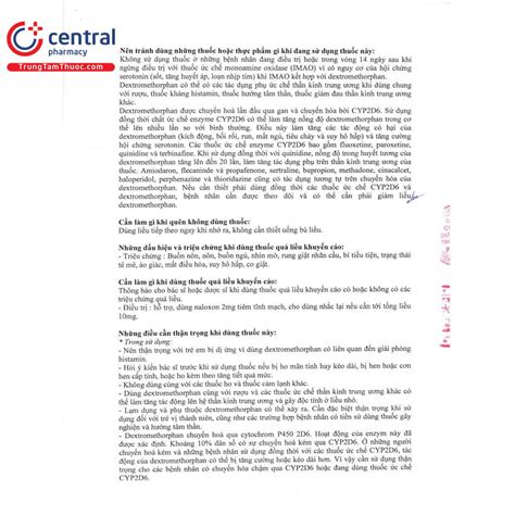 Dextromethorphan 15 Pharbaco Giải Pháp Của Ho Mãn Tính