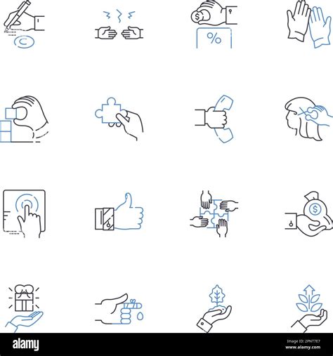 Communication Style Line Icons Collection Assertive Aggressive