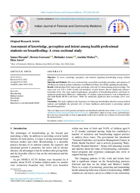 Pdf Assessment Of Knowledge Perception And Intent Among Health